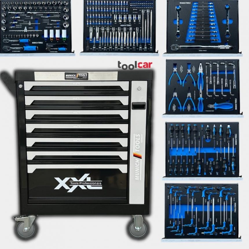Munich Tools XXL Werkzeugwagen gefüllt mit 6/7 Schublade | Toolcar