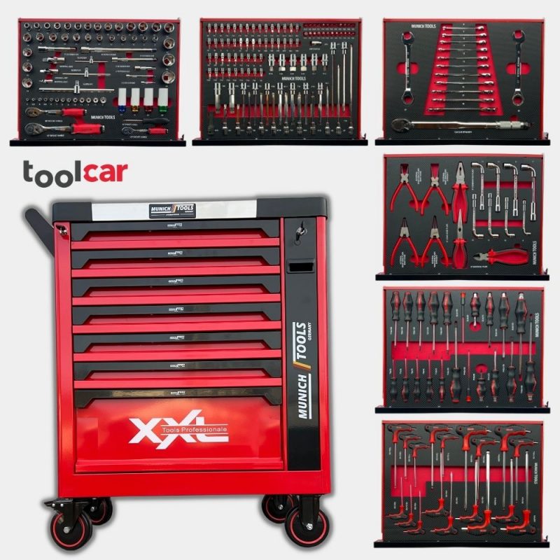 Munich Tools XXL Werkzeugwagen gefüllt mit 6/7 Schublade | Toolcar