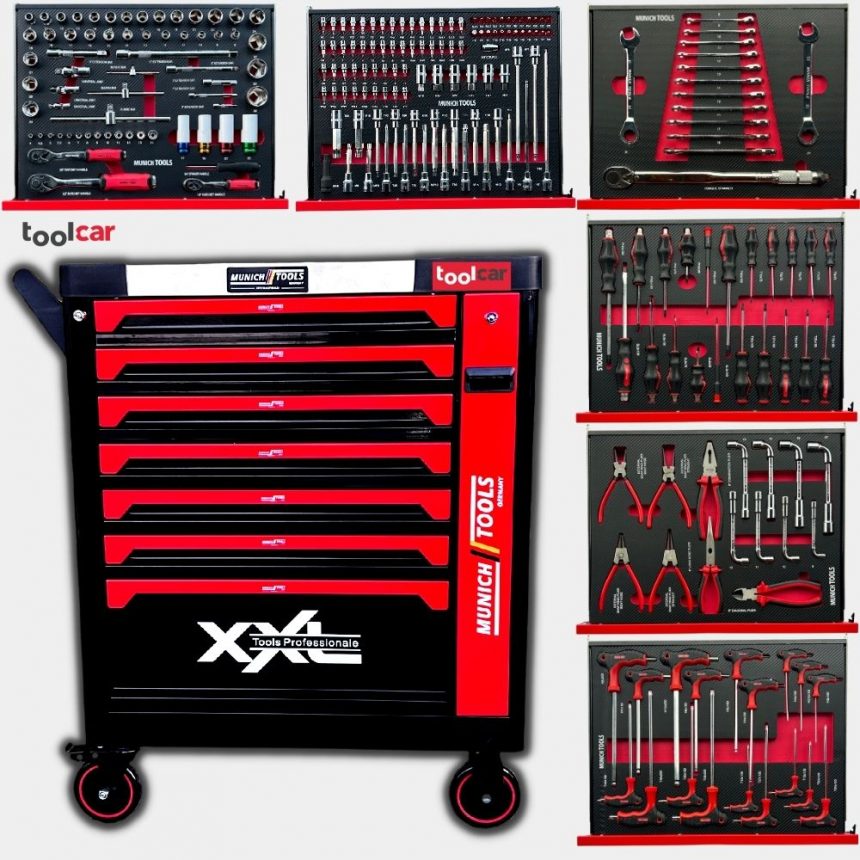 Munich Tools XXL Werkzeugwagen gefüllt mit 6/7 Schublade | Toolcar